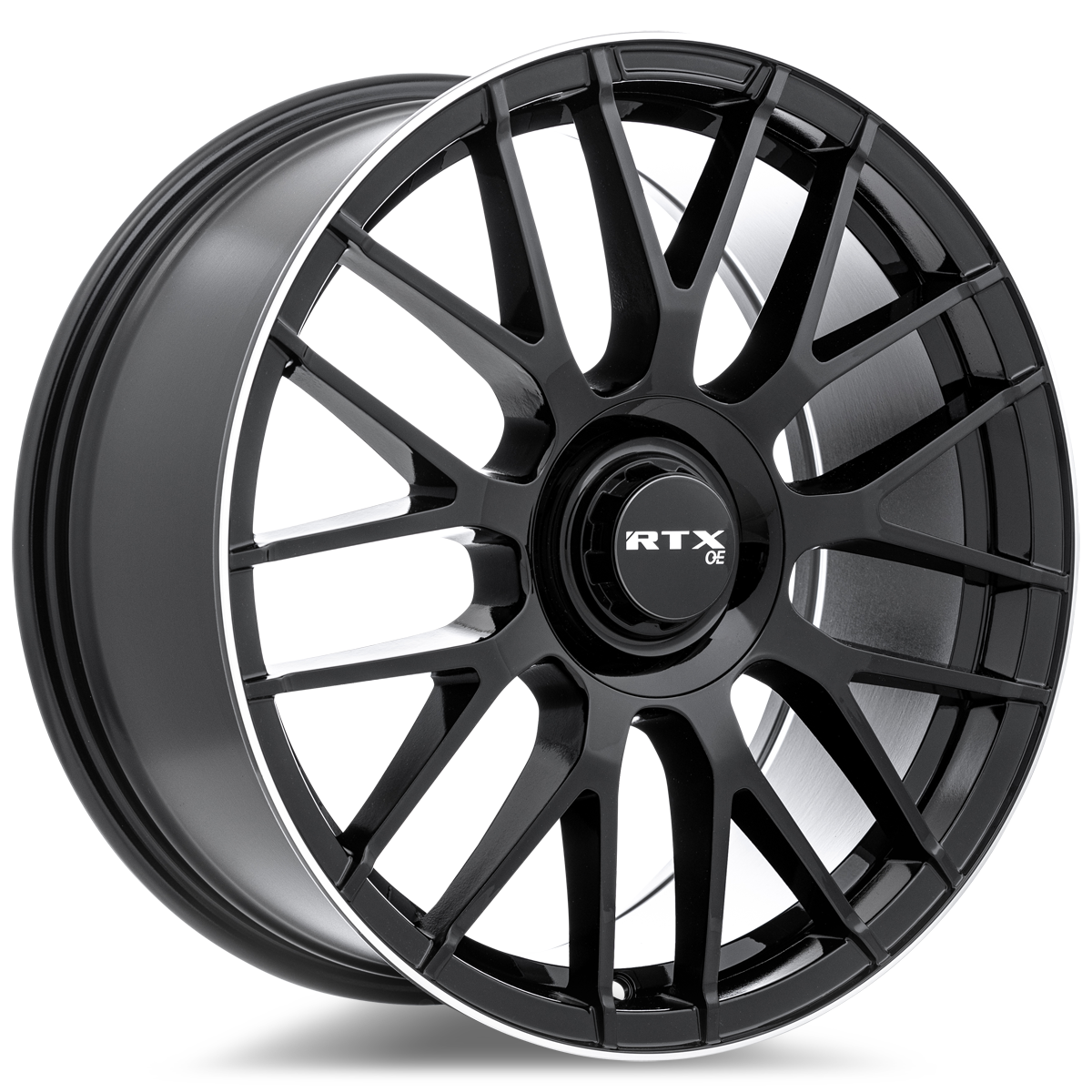 19x8.5 Alloy Wheel - RTX MB01 083184 Gloss Black with Machined Lip ...