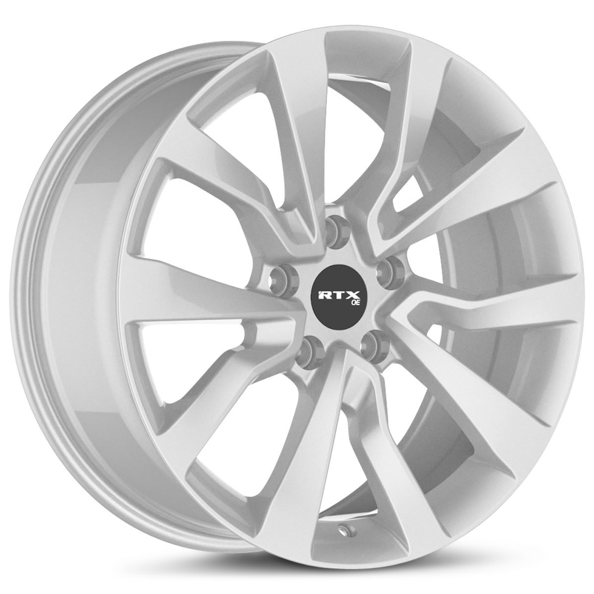 18x8 Alloy Wheel - RTX TS04 178606 Hyper Silver , with 5x114.3 Bolt Pattern , 35.0 Offset , 64.1 ...